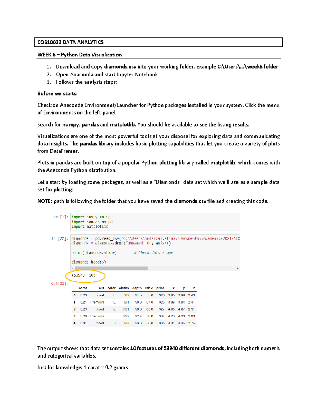 Week6-Pyhton-visualization - COS10022 DATA ANALYTICS WEEK 6 – Python Data Visualization Download ...