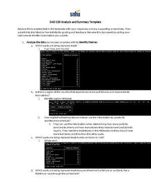 DAD 220 Module Four Major Activity Database Documentation Template - Replace the bracketed text ...