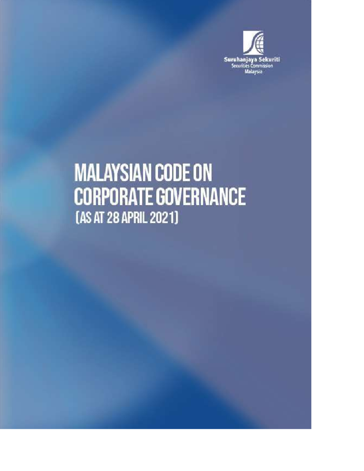 Malaysian Code Corporate Governance 2021 - Company Law - Studocu