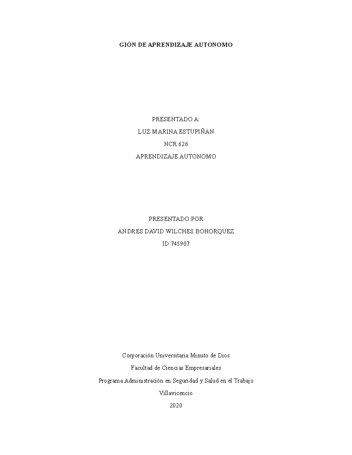 GIÓN DE Aprendizaje Autonomo - GIÓN DE APRENDIZAJE AUTONOMO PRESENTADO ...