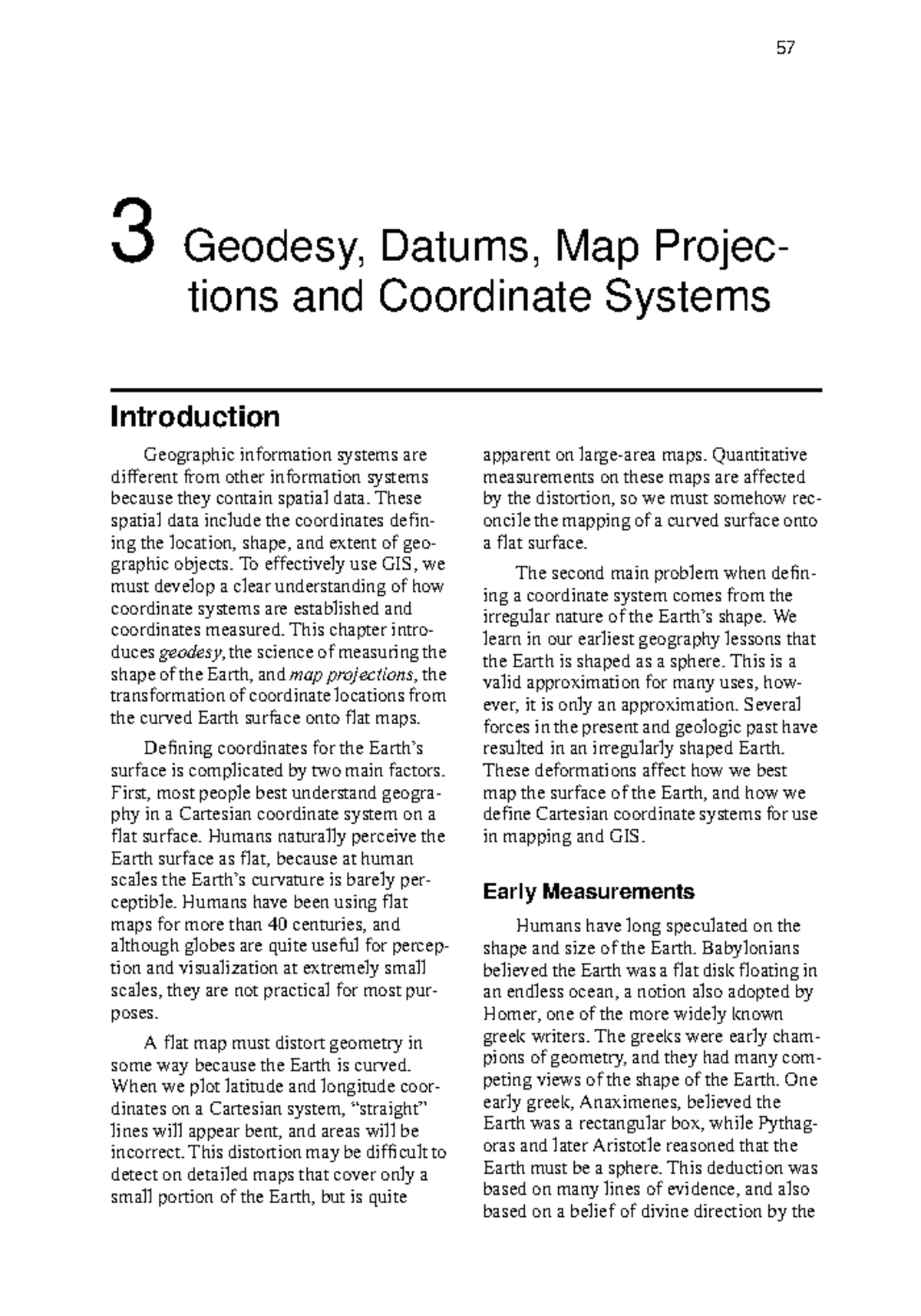 Chapter 3 GIS Fundamentals - 57 3 Geodesy, Datums, Map Projec- tions ...