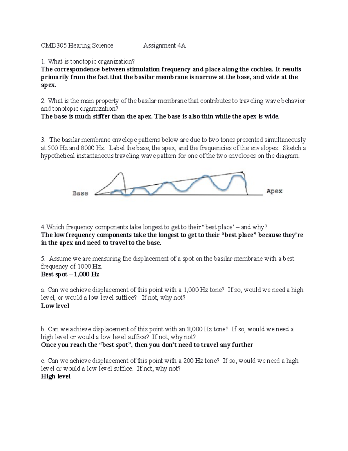Outer and Middle Ear Assignments Chapter 5 Hearing Science - CMD305 ...
