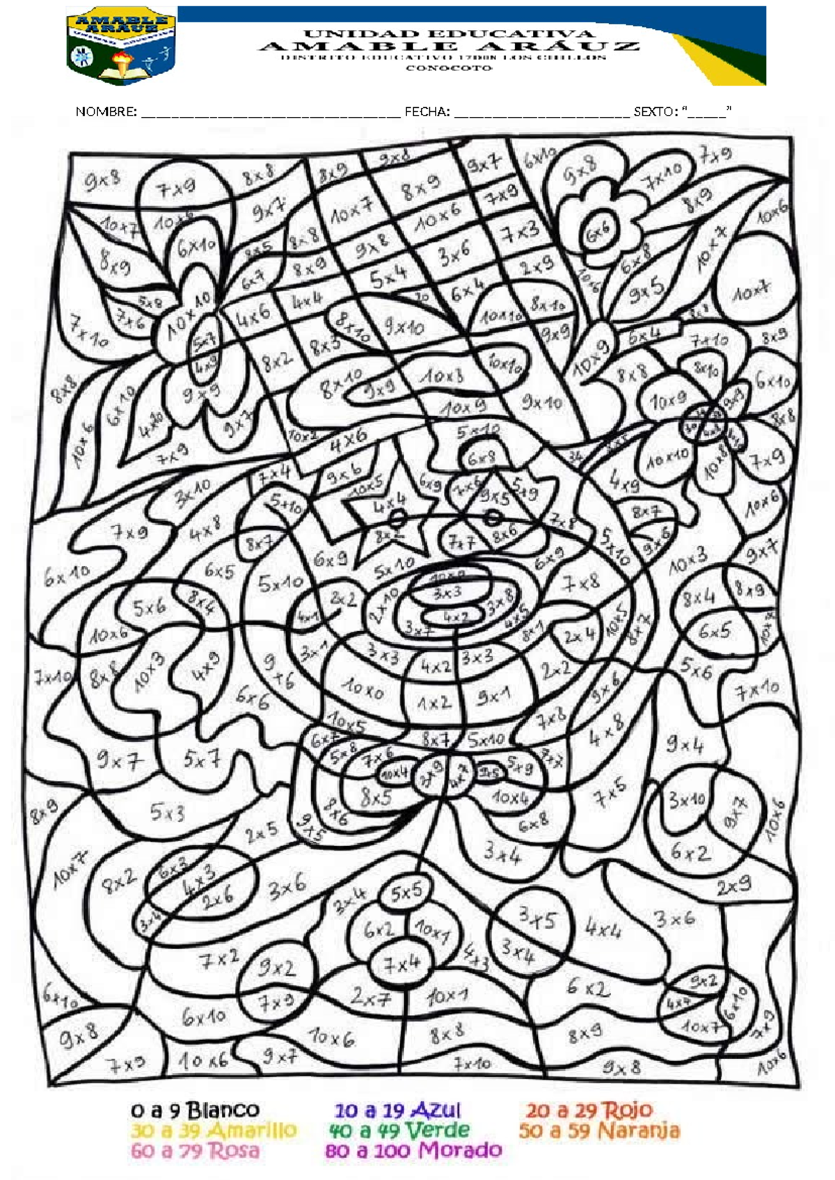 Mandala 1 Tablas DE Multiplicar - AMRBLE ARAUZ UNIDAD EDUCATIVA A M L E ...