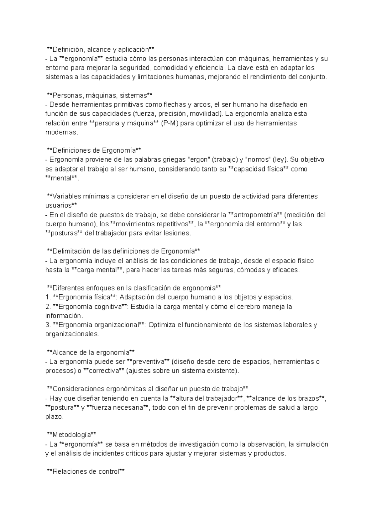 Resumen libro ergo - Definición, alcance y aplicación La ergonomía estudia cómo las personas ...