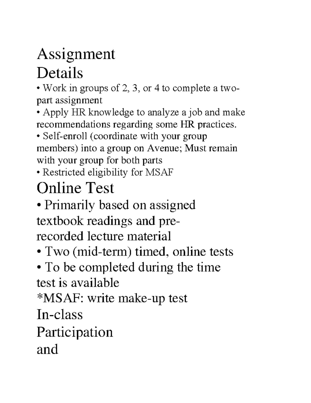 2bc note 1 - Note - Assignment Details Work in groups of 2, 3, or 4 to ...