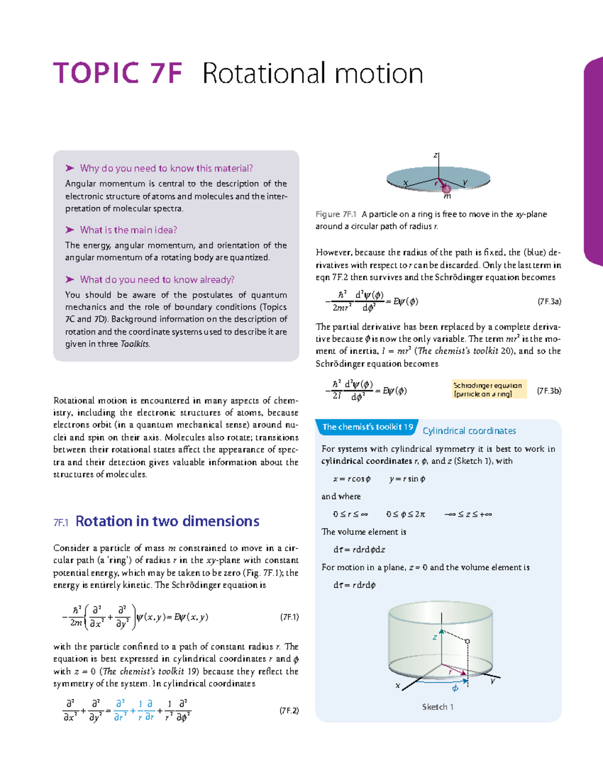 7F - Textbook chapters. - However, because the radius of the path is ...