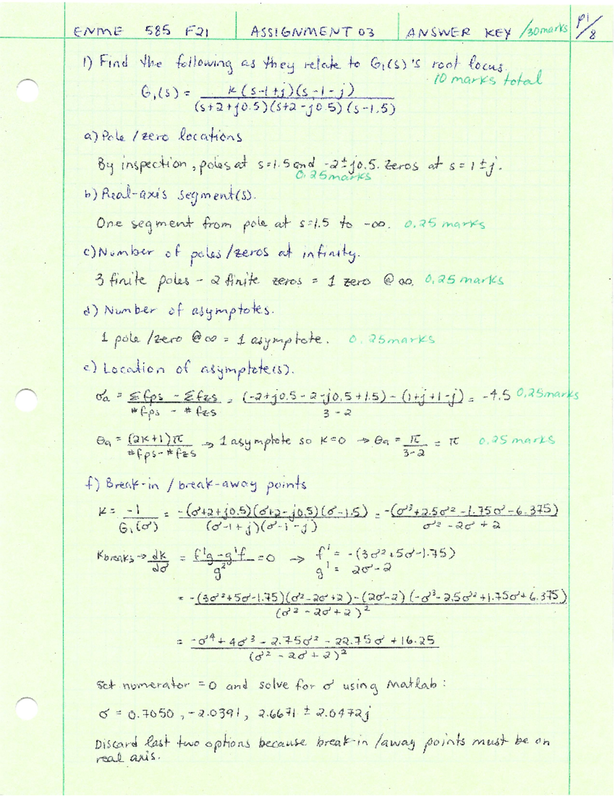 ENME 585 F2021 Assignment 03 Solution - Mechanical 585 - Studocu