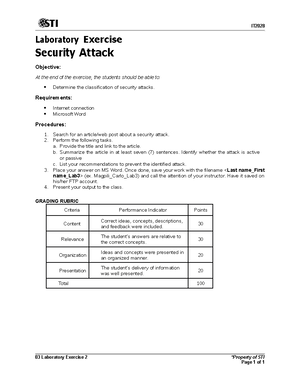 03 Laboratory Exercise 1 - Laboratory Exercise Active Attack Vs Passive ...