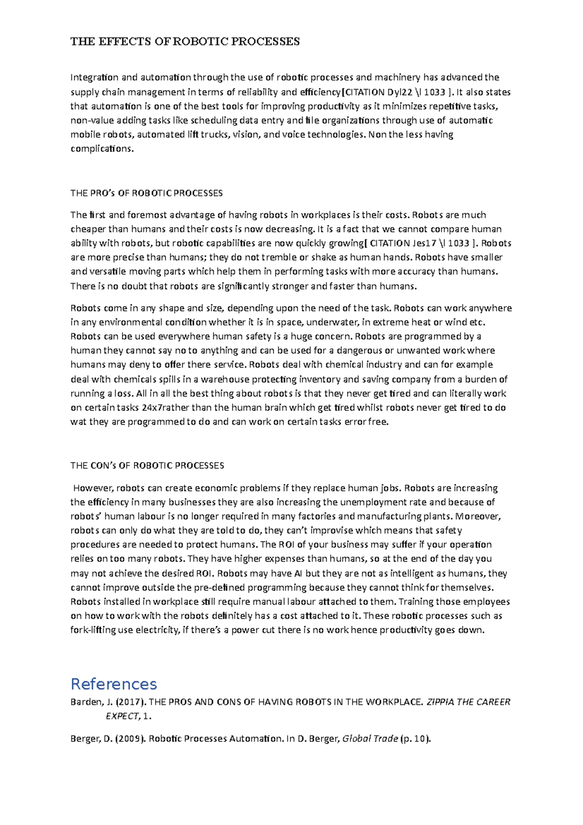 THE Effects OF Robotic Processes - THE EFFECTS OF ROBOTIC PROCESSES ...