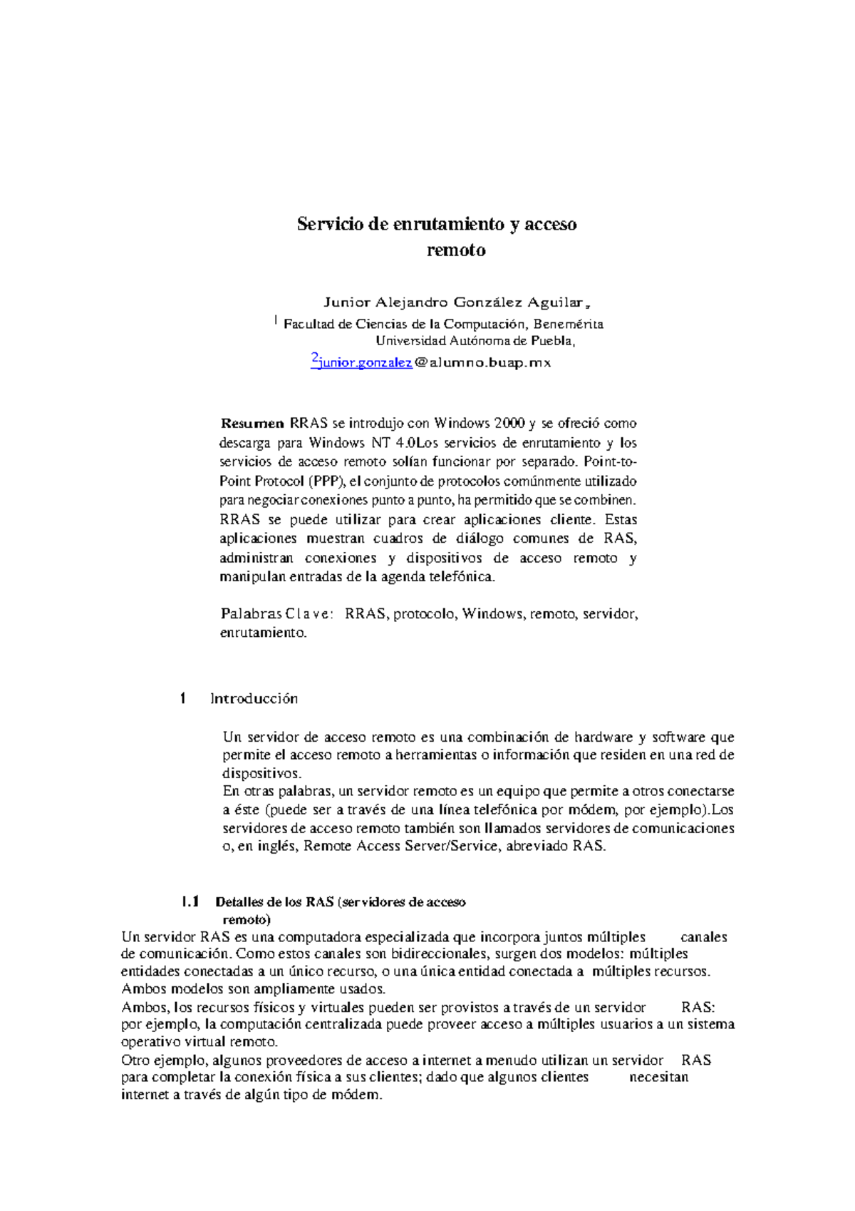 Investigacion RRAS - Este documento realizado en formato SPRINGER sobre la investigación del ...