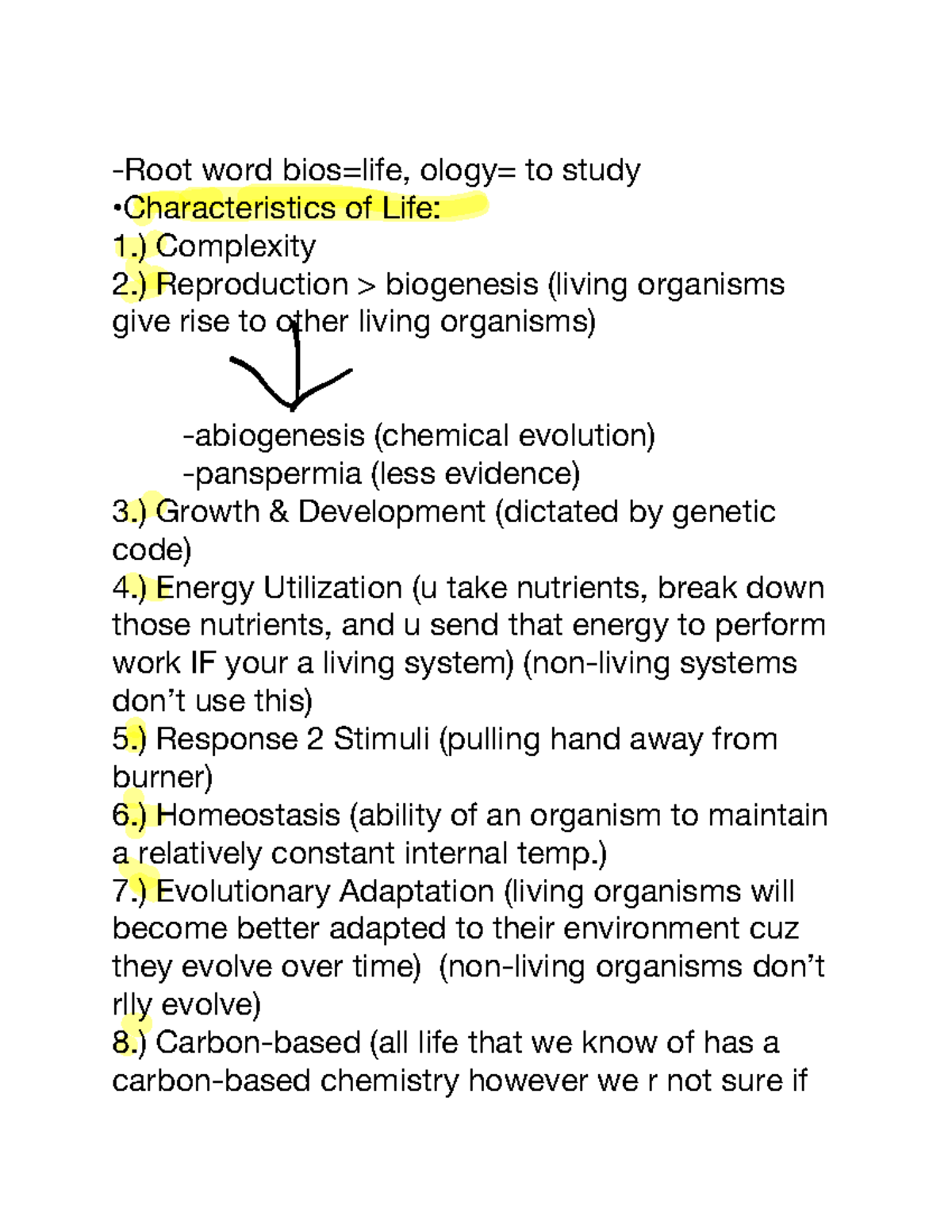 Biology 1 -Root word bios=life, ology= to study Characteristics of Life ...