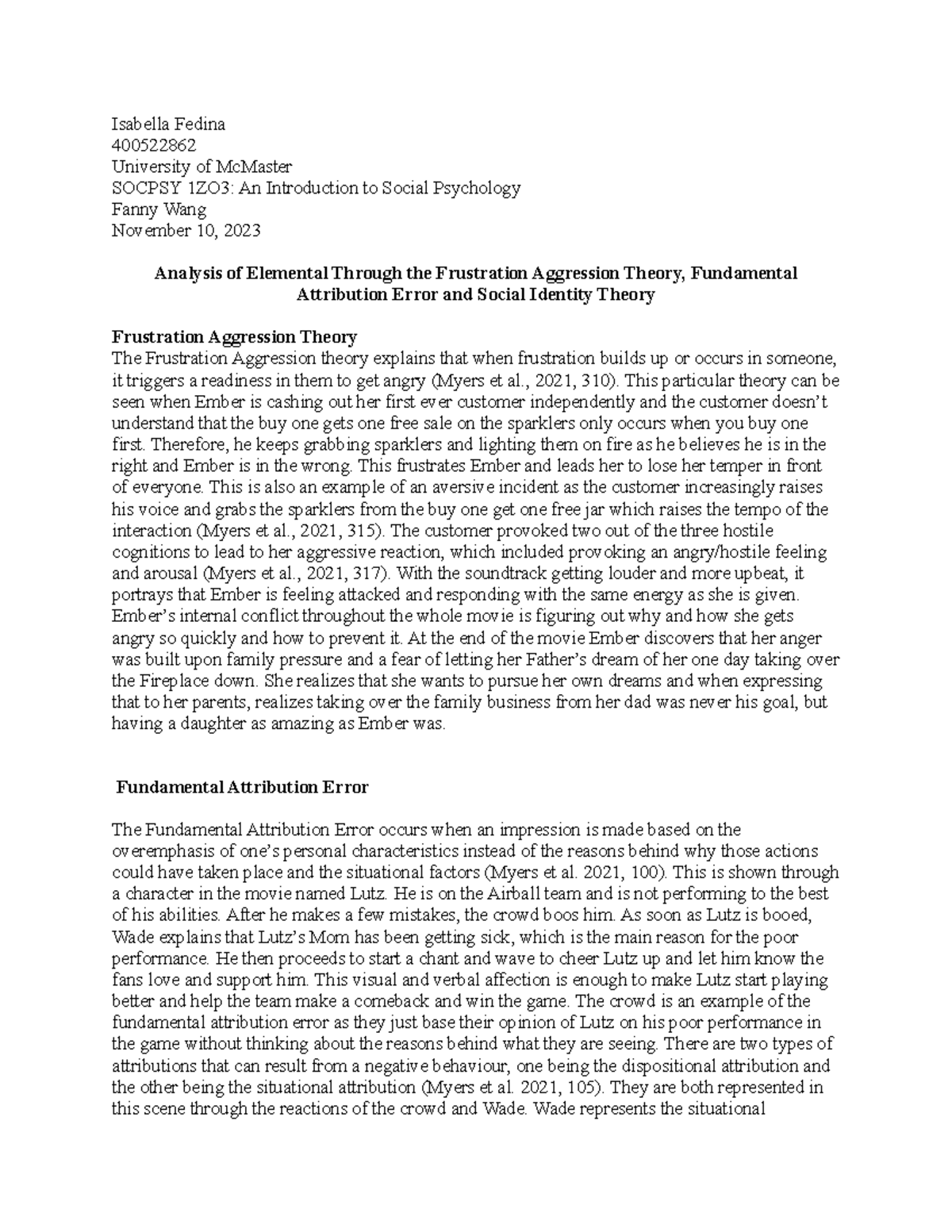 Elemental Paper - yuh - Isabella Fedina 400522862 University of ...