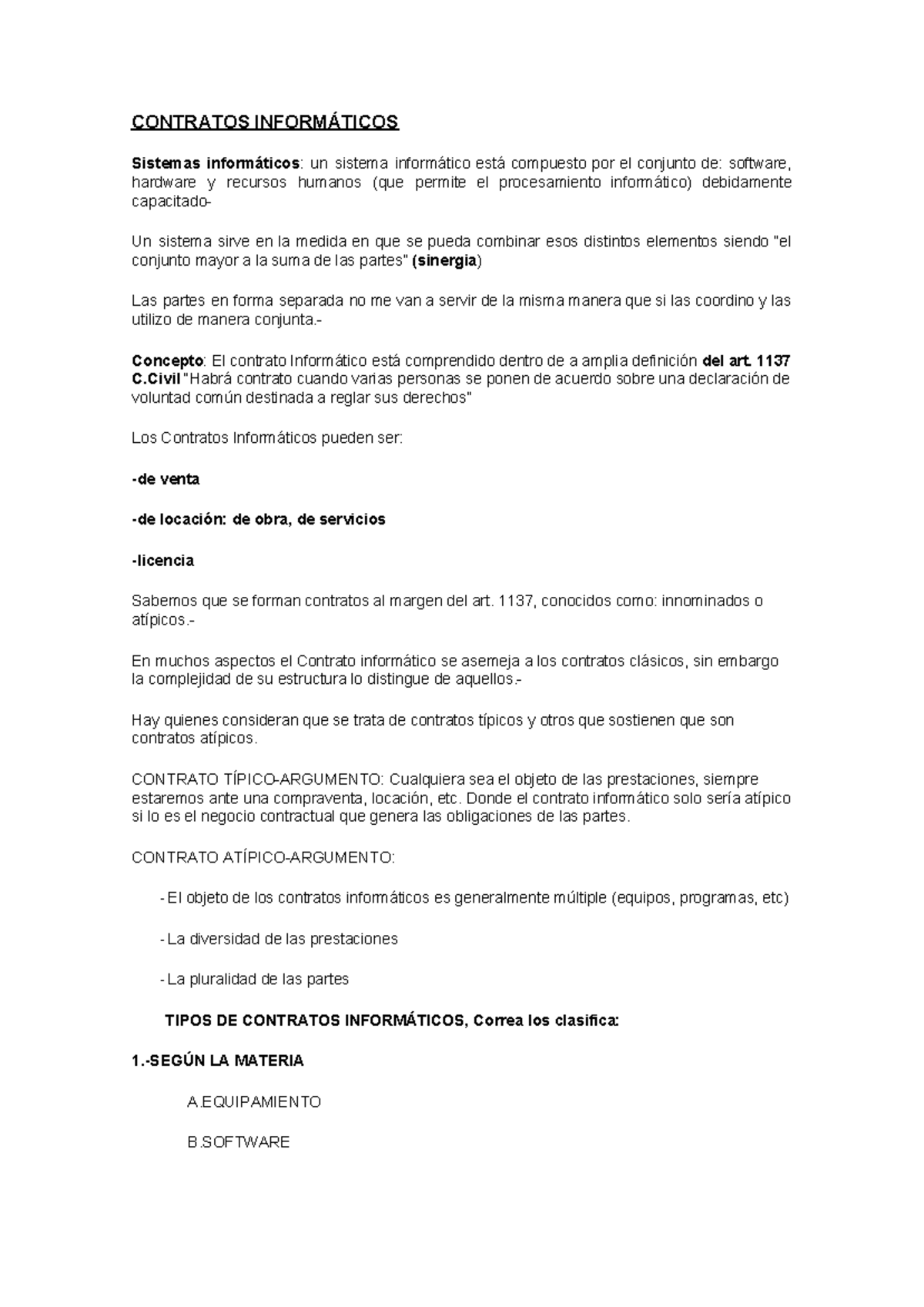 Unidad 1 c Contratos Informáticos - CONTRATOS INFORMÁTICOS Sistemas ...