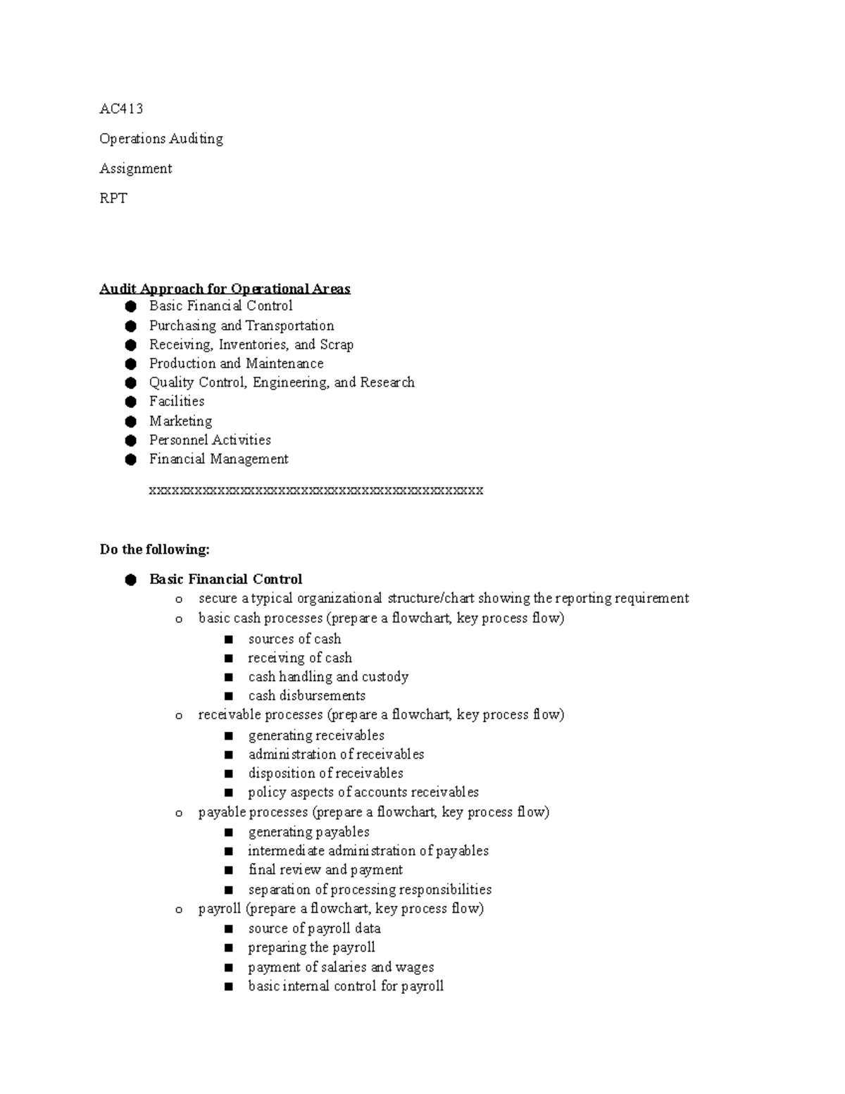 Audit approaches for operational areas - AC Operations Auditing ...