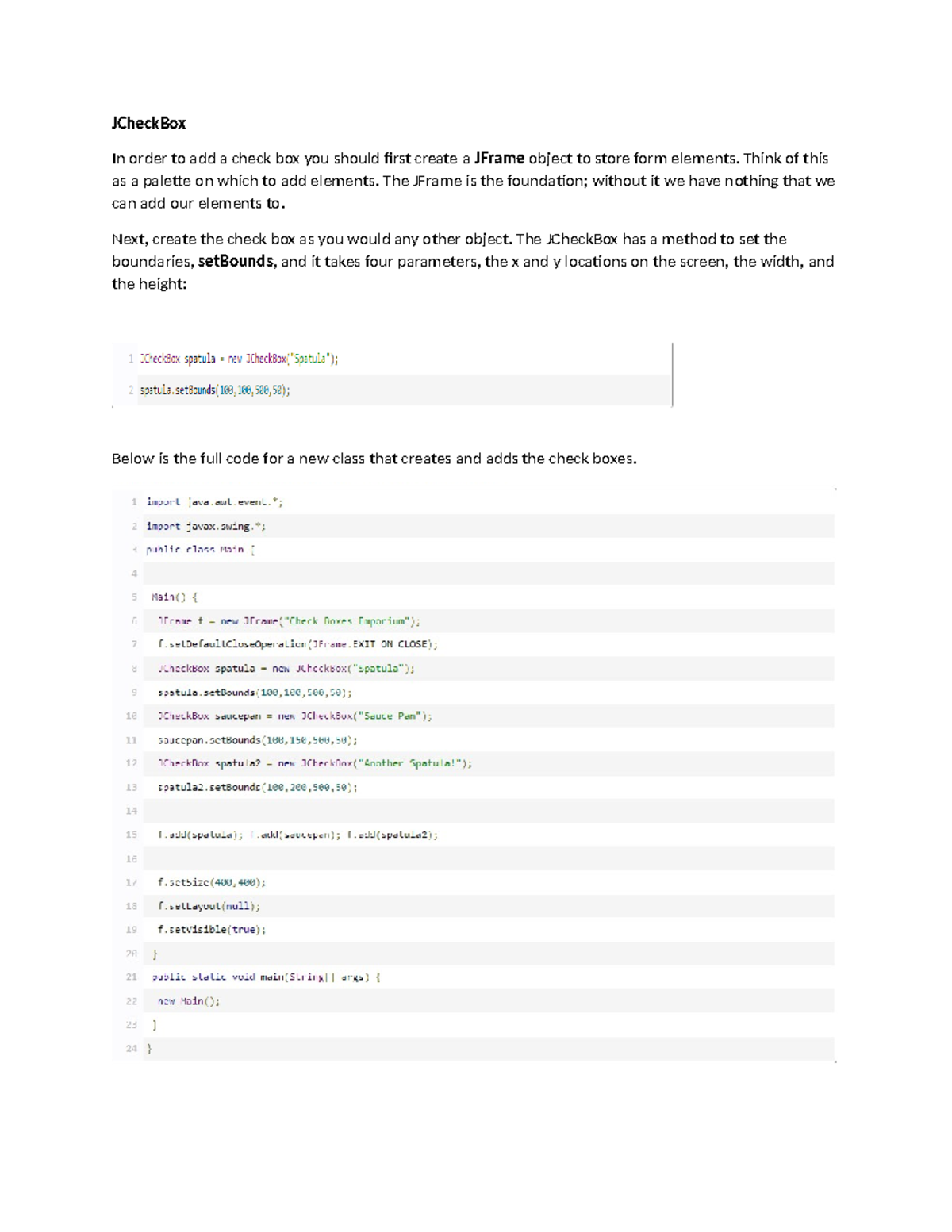 Jcheck Box Hhhhhhgege Jcheckbox In Order To Add A Check Box You Should First Create A Jframe 0766