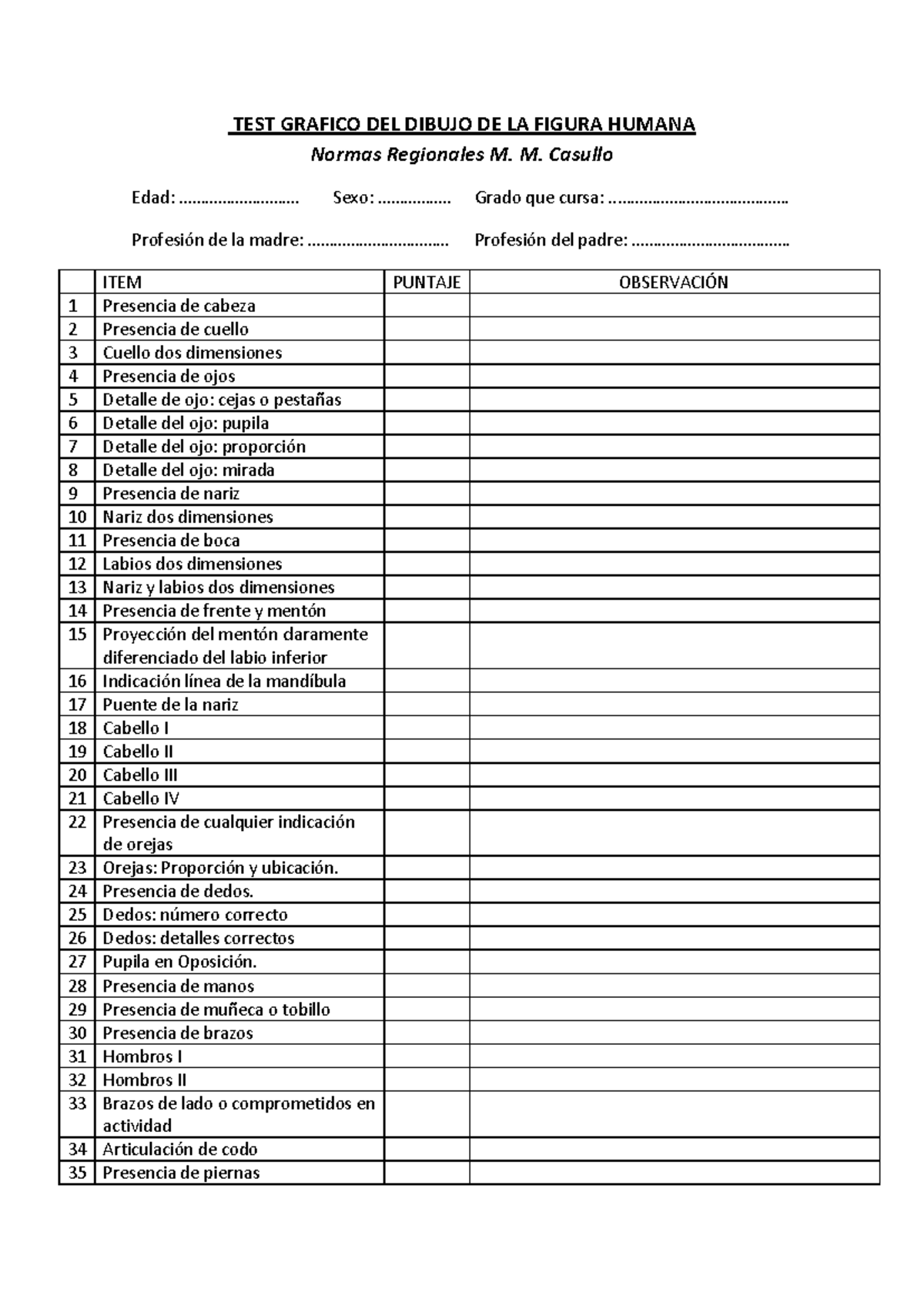 Protocolo DFH - TEST GRAFICO DEL DIBUJO DE LA FIGURA HUMANA Normas ...