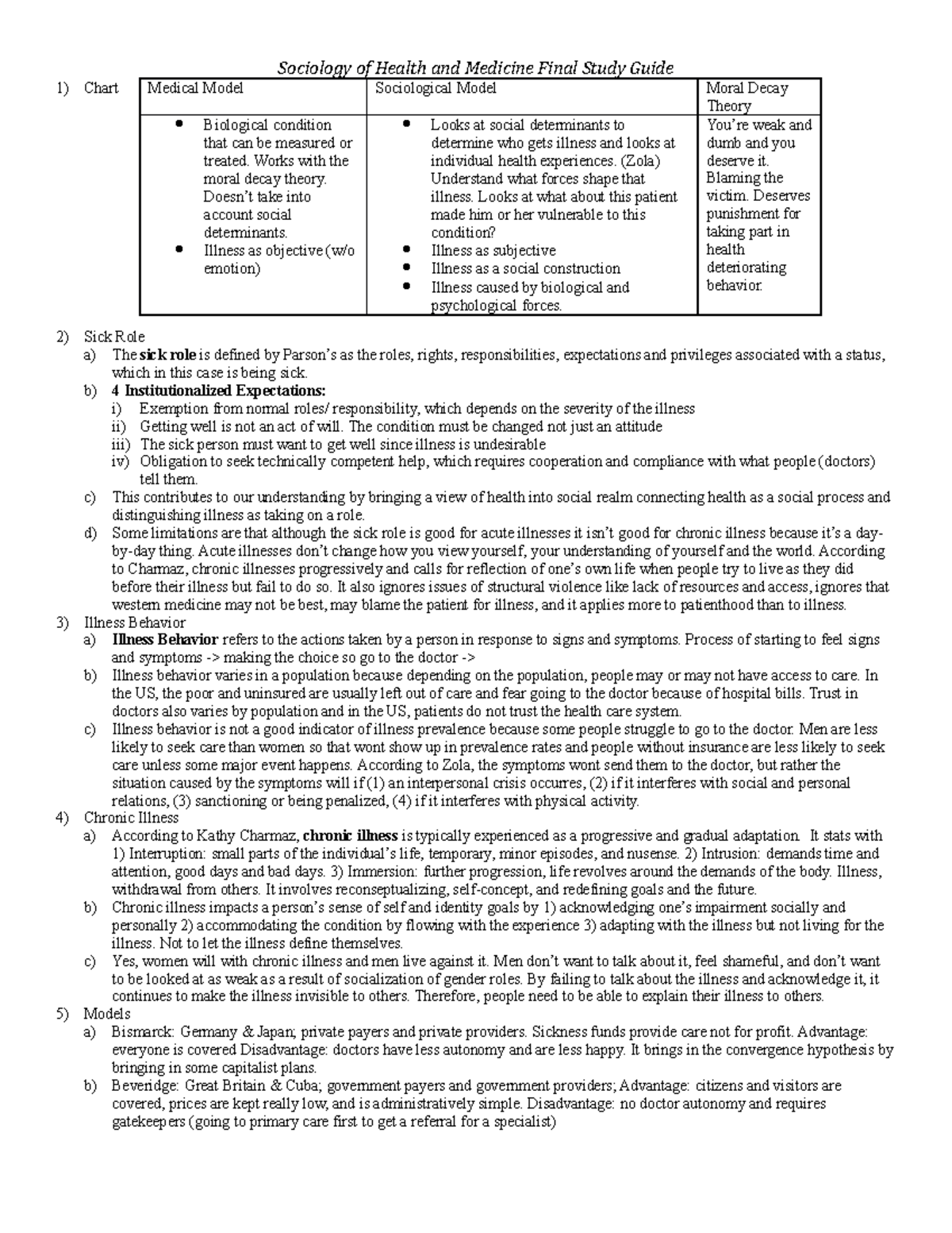 Summary - complete - study guide for final plus short summaries of ...