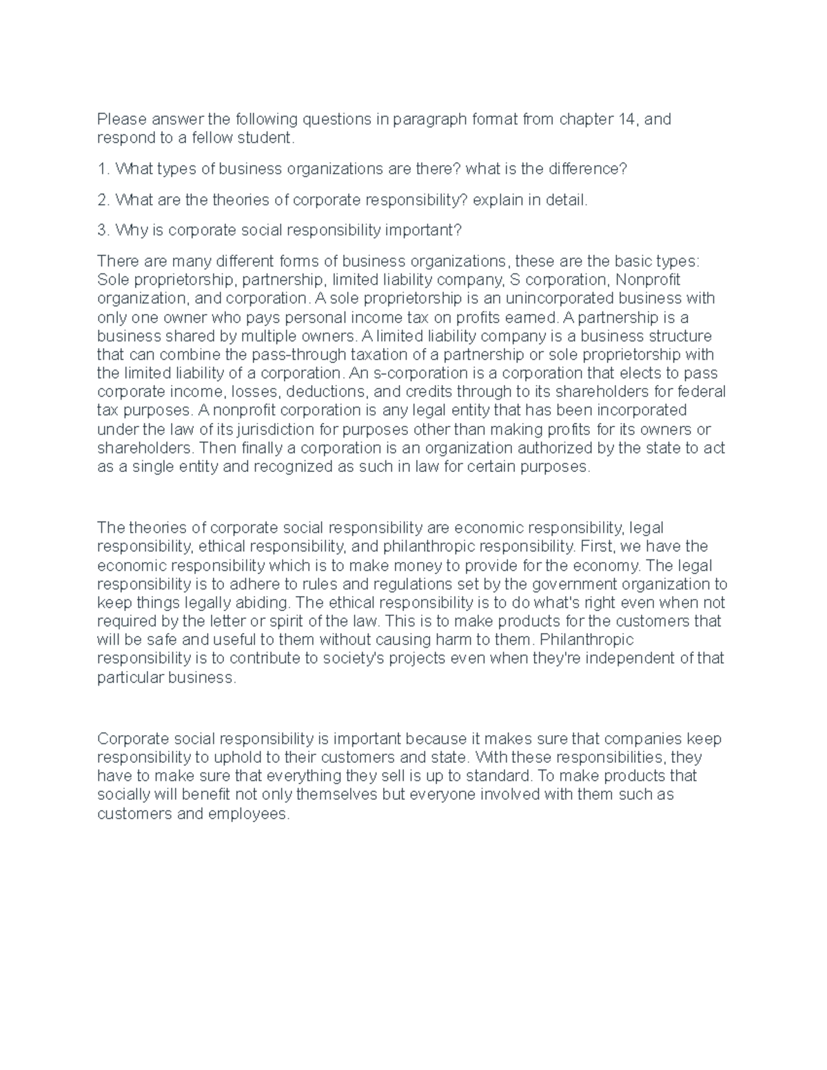 Discussion Questions - Please answer the following questions in ...