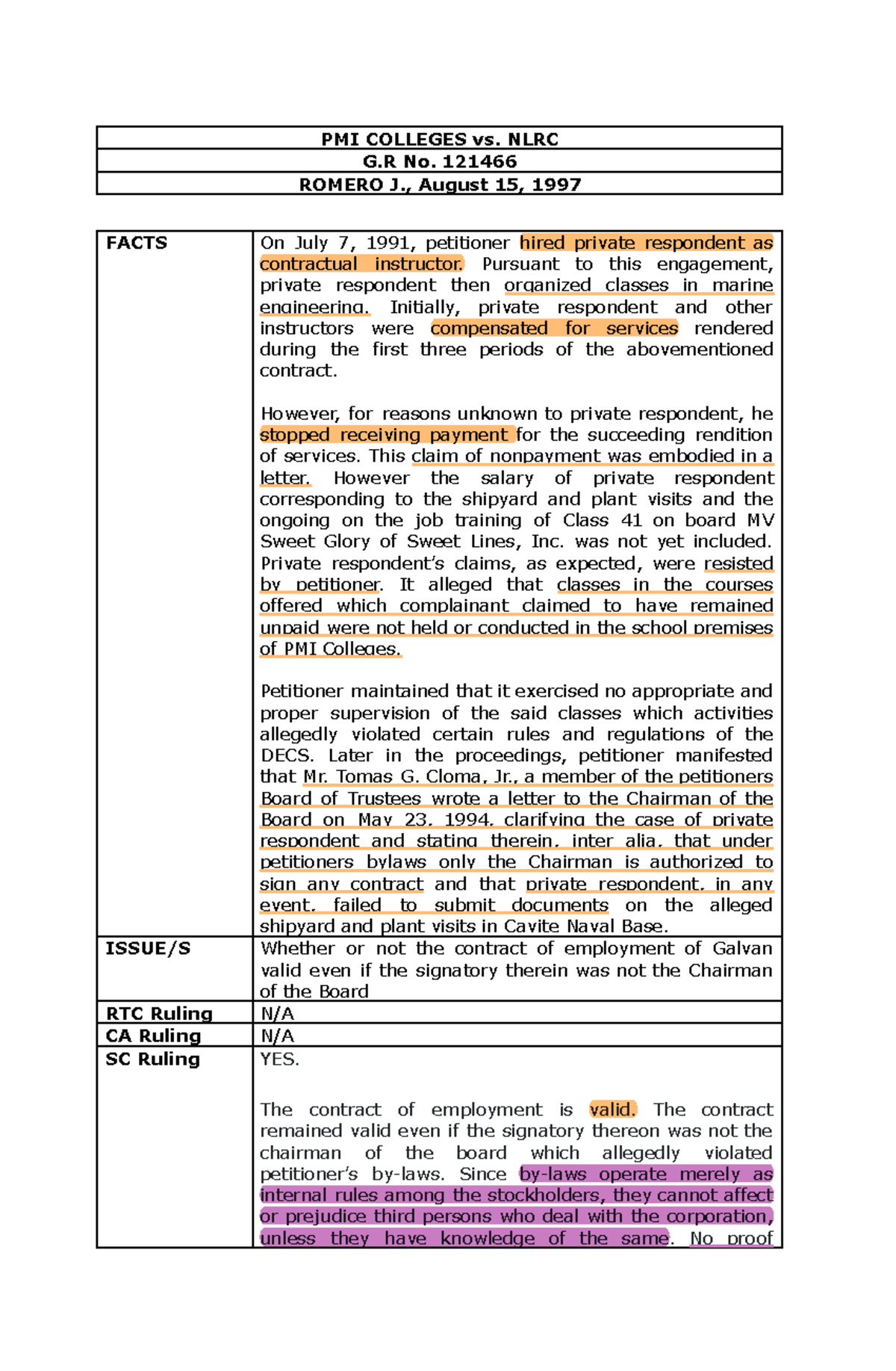 21. PMI Colleges vs. NLRC Case Digest - PMI COLLEGES vs. NLRC G No ...