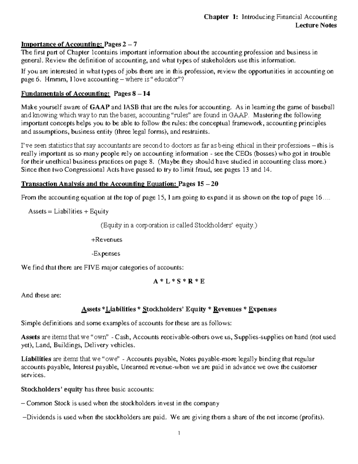 Chapter 01 Lecture Notes - 7e - Chapter 1: Introducing Financial ...