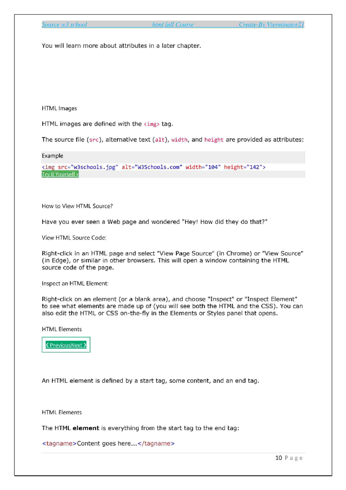 HTML full course 10 - HTML - MCA Masters In Computer Application - Studocu