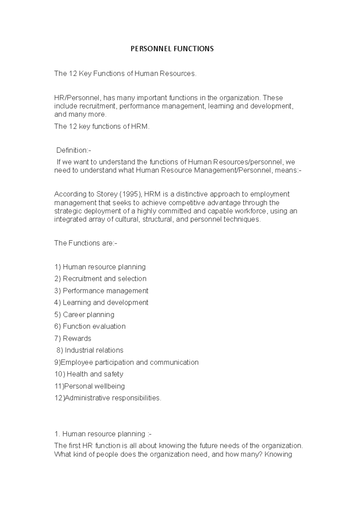 Personnel Functions - JR PRASAD - PERSONNEL FUNCTIONS The 12 Key ...