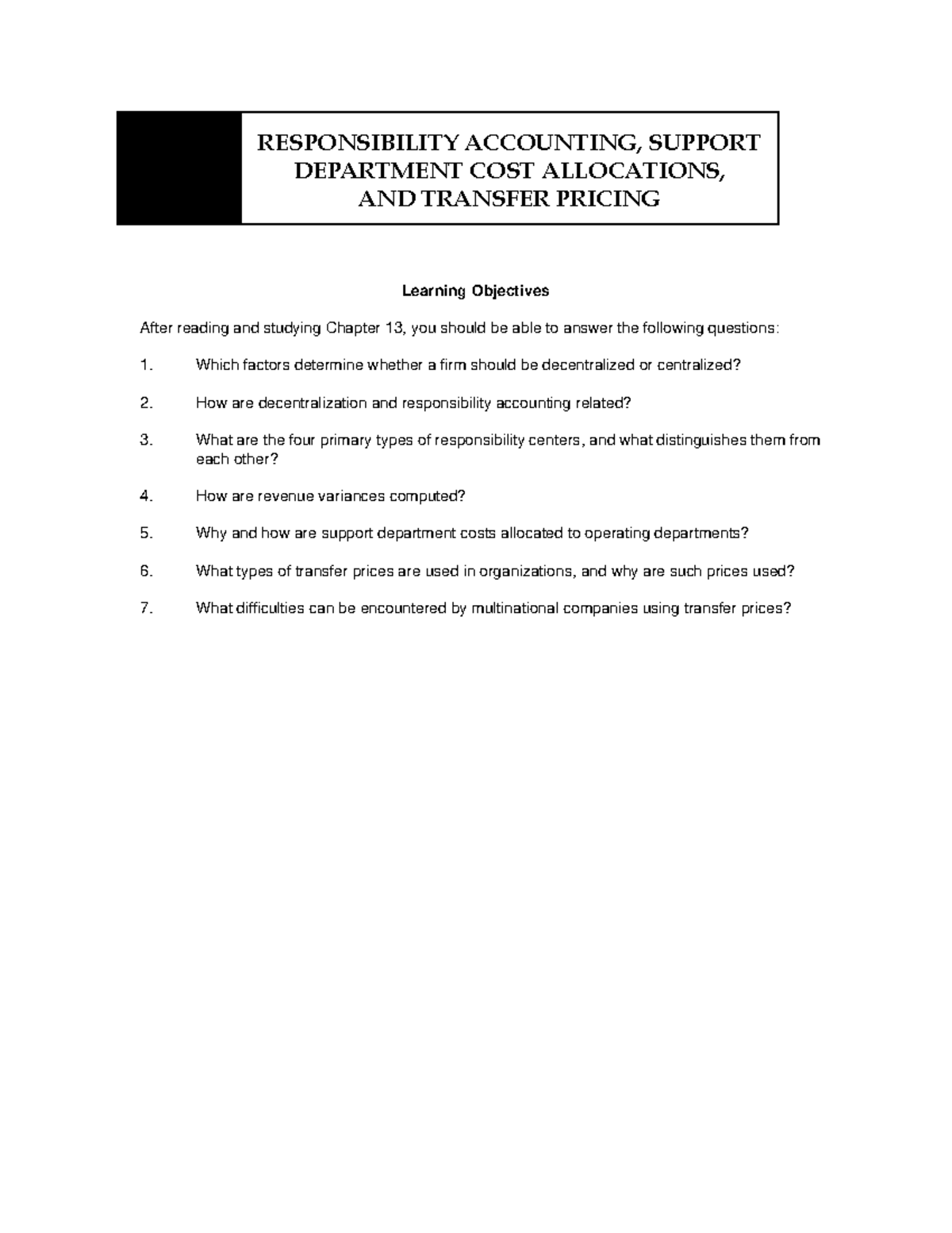 Module 9- Notes - Learning Objectives After reading and studying ...