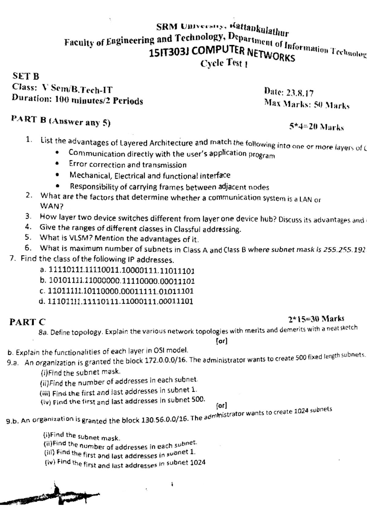 Network 1-CT1 - Practice material - Computer Networks - Studocu
