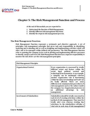 Module 002 Risk Management Fundamental Tools - Risk Management Risk ...