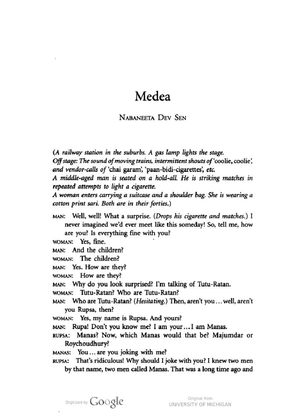 601 Medea Nabaneeta DEV SEN - Medea NABANEETA DEV SEN (A railway ...