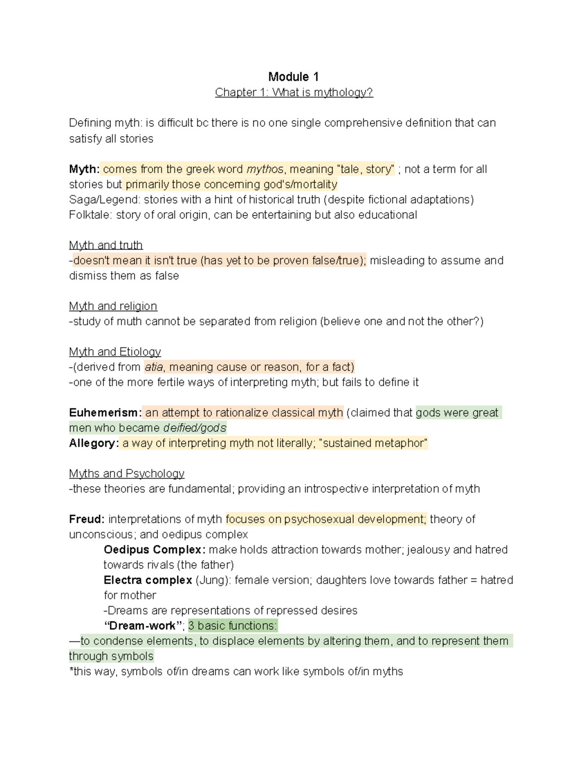 CLAS104 Mod 1 - notes from mod 1 - Module 1 Chapter 1: What is ...