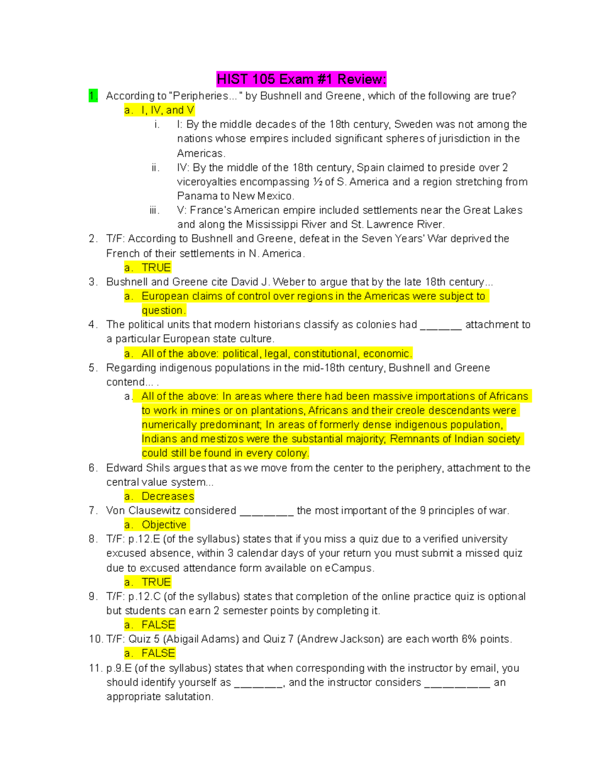 HIST 105 Exam #1 Review - HIST 105 Exam #1 Review: According to ...