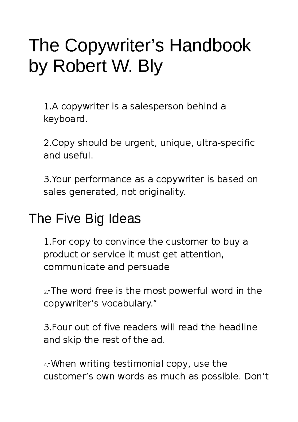 Copywriting - copywriter tips - The Copywriter’s Handbook by Robert W ...