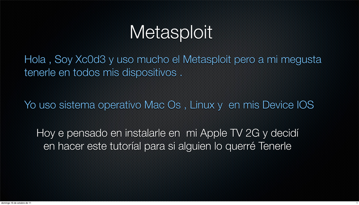 Instalacion metasploit Post Exploitation Using Meterpreter Apple TV ...
