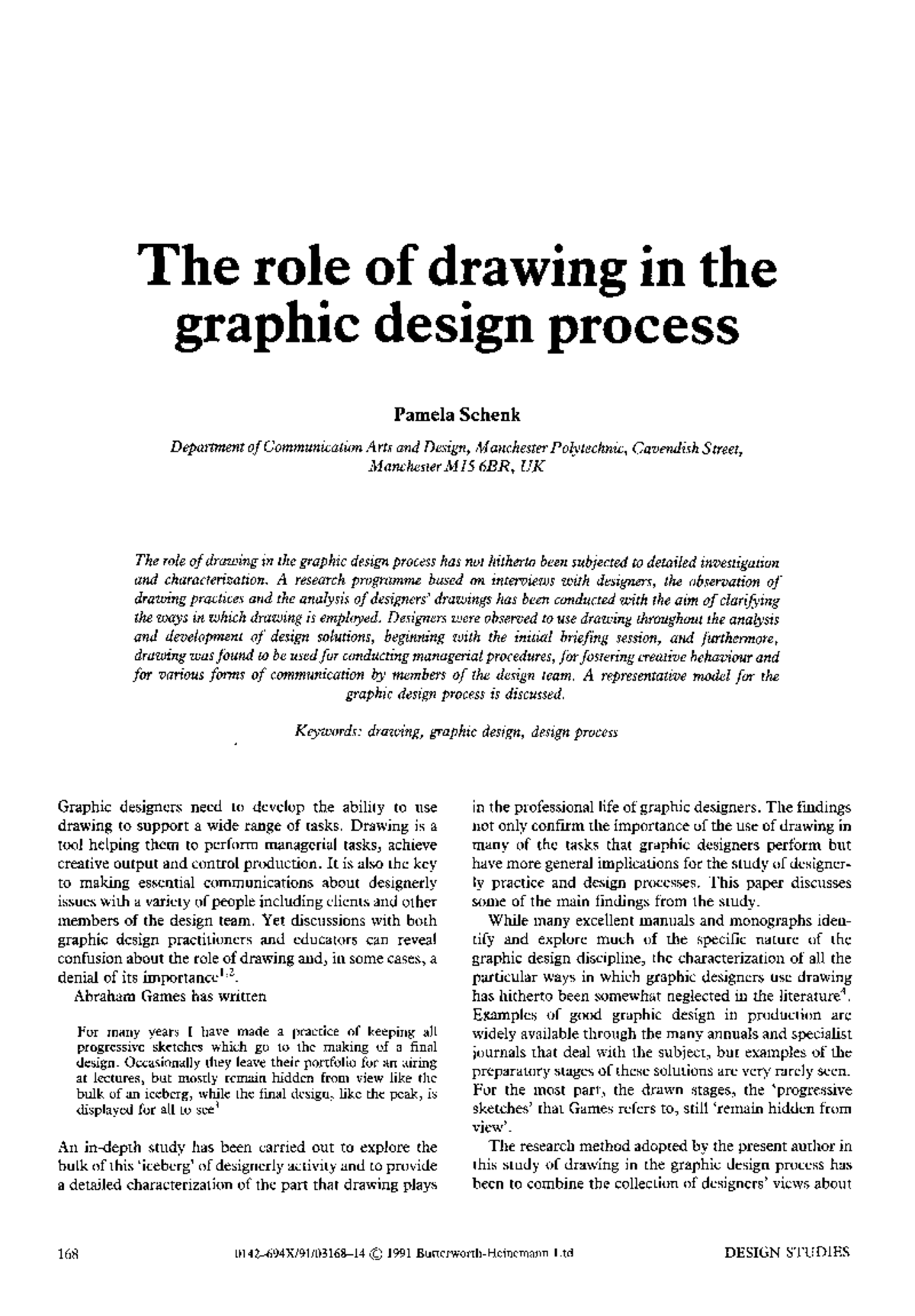The role of drawing in graphic design - A research programme based on ...