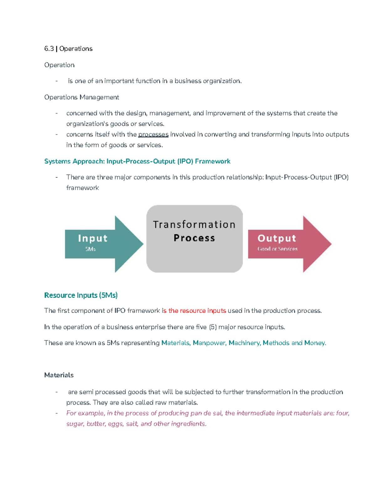 SEM2 Entrep Lesson 6 and 7 - 6 | Operations Operation is one of an ...