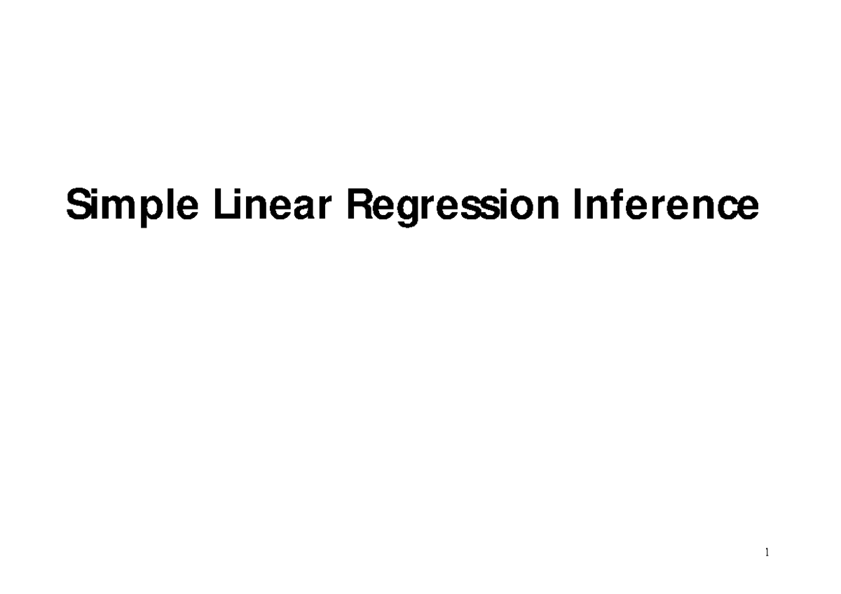 Sample and practice questions for applied statistics - Simple Linear ...