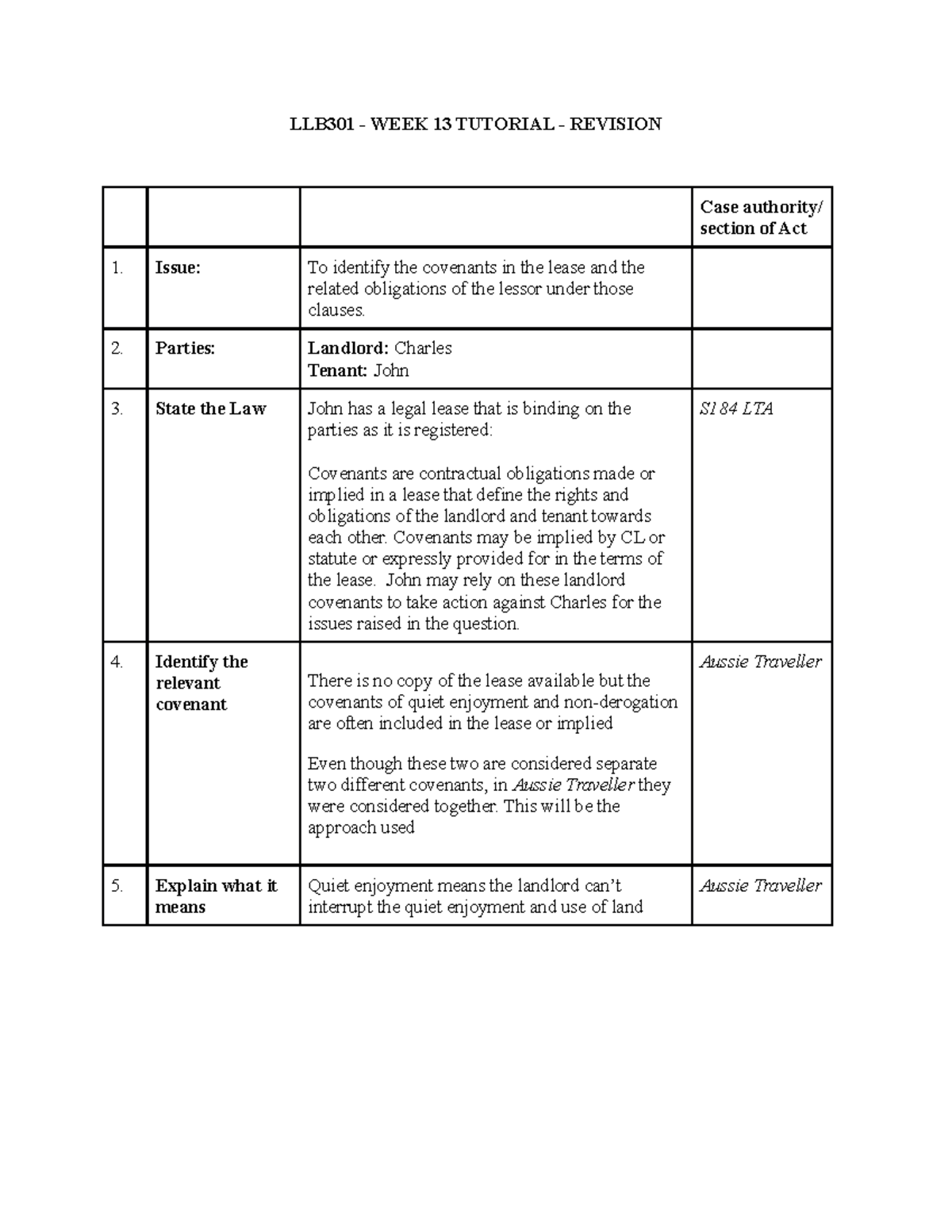 LLB301 - WEEK 13 - Revision Exam Question 2023 11-1230 - LLB301 - WEEK ...