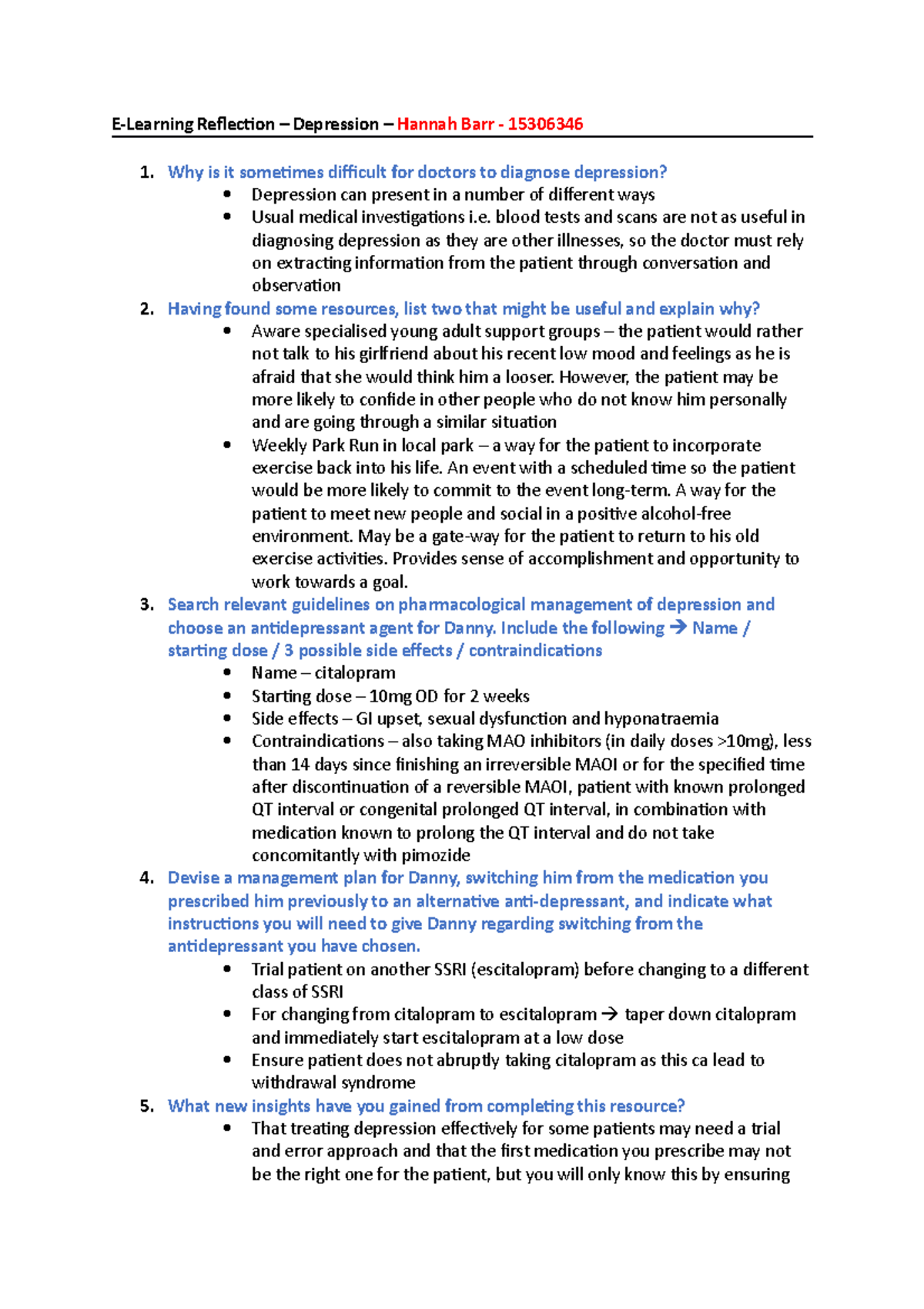 E-Learning - Depression - E-Learning Reflection – Depression – Hannah ...