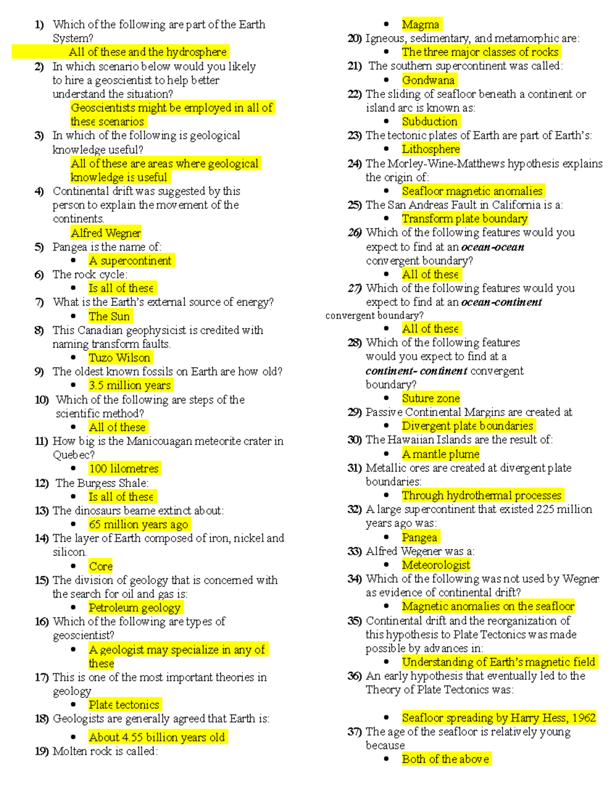 Sample/practice exam 2017, questions and answers - 1) Which of the ...