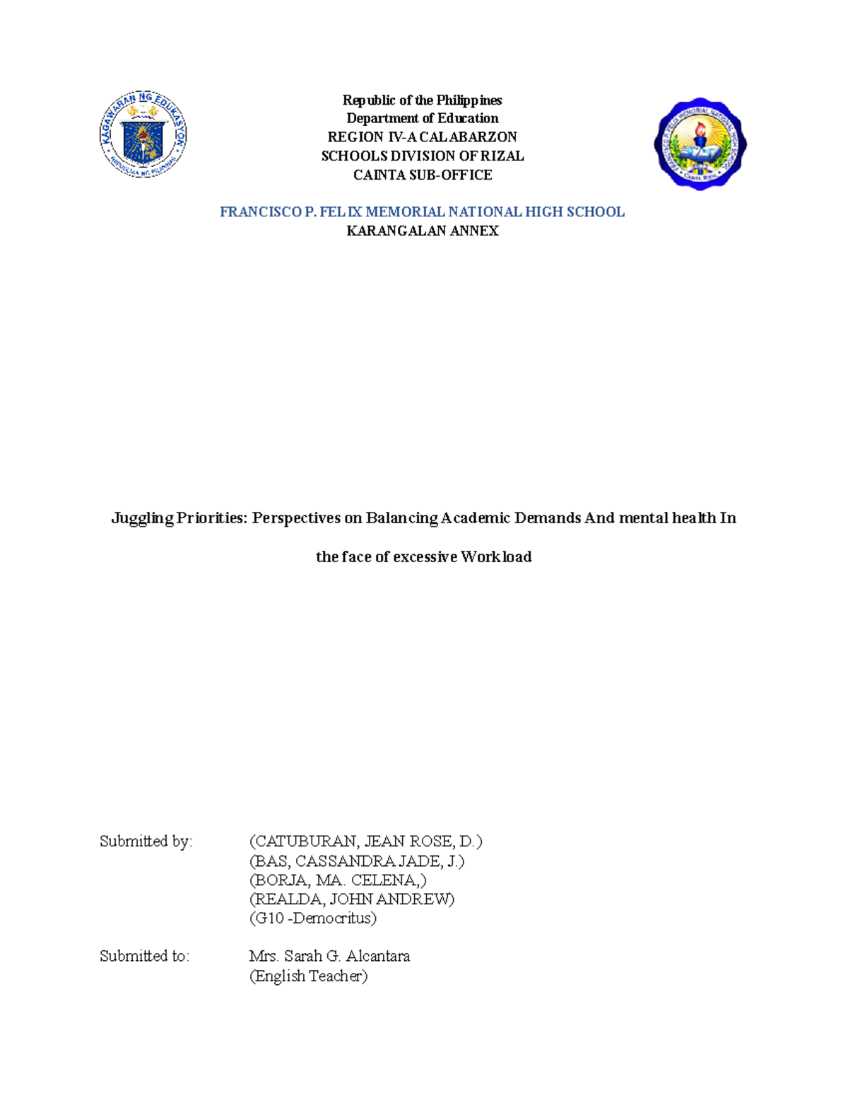 Paperresearch - Republic of the Philippines Department of Education ...