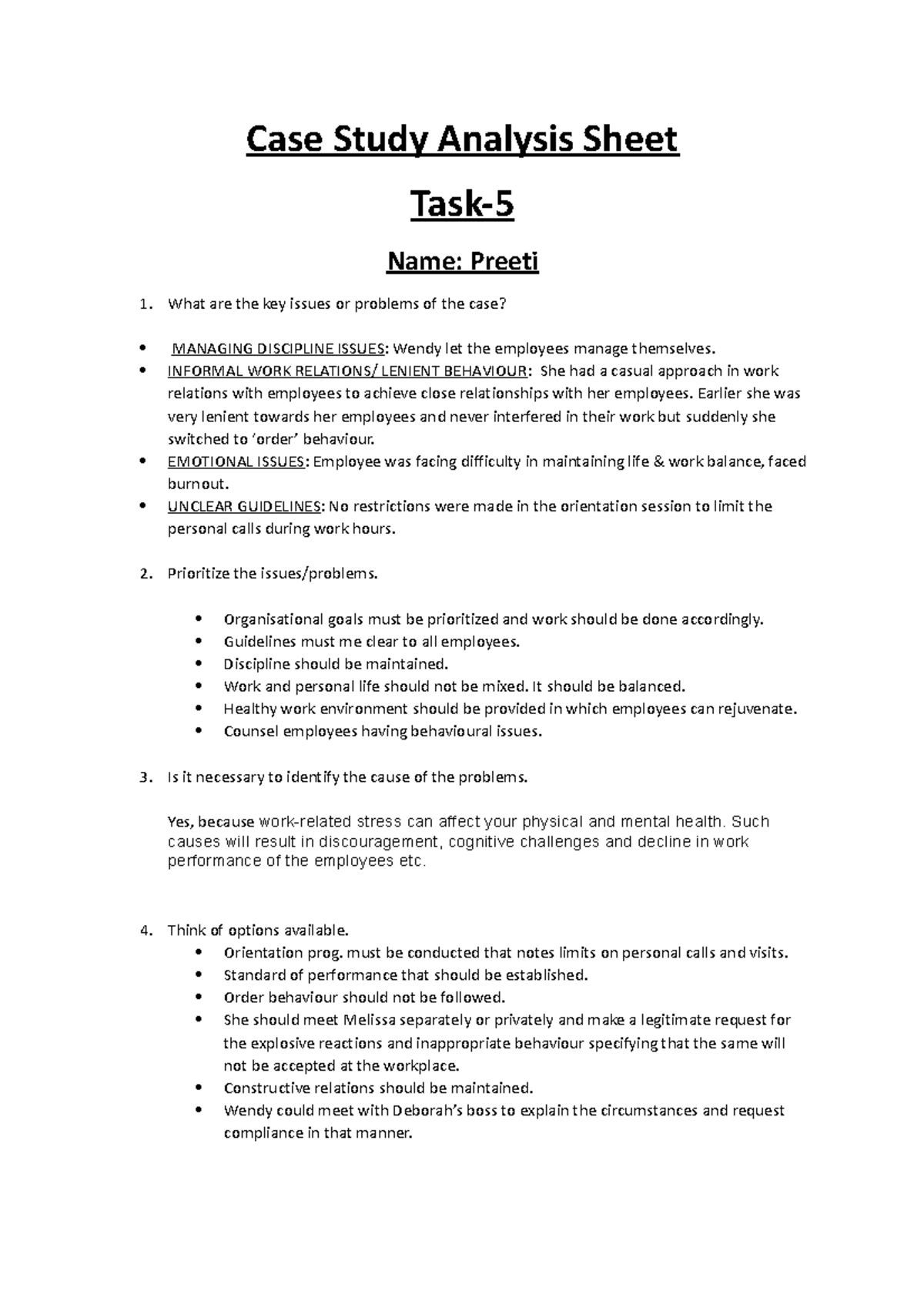 Task-5 Preeti - organizational and industrial psychology - Case Study ...