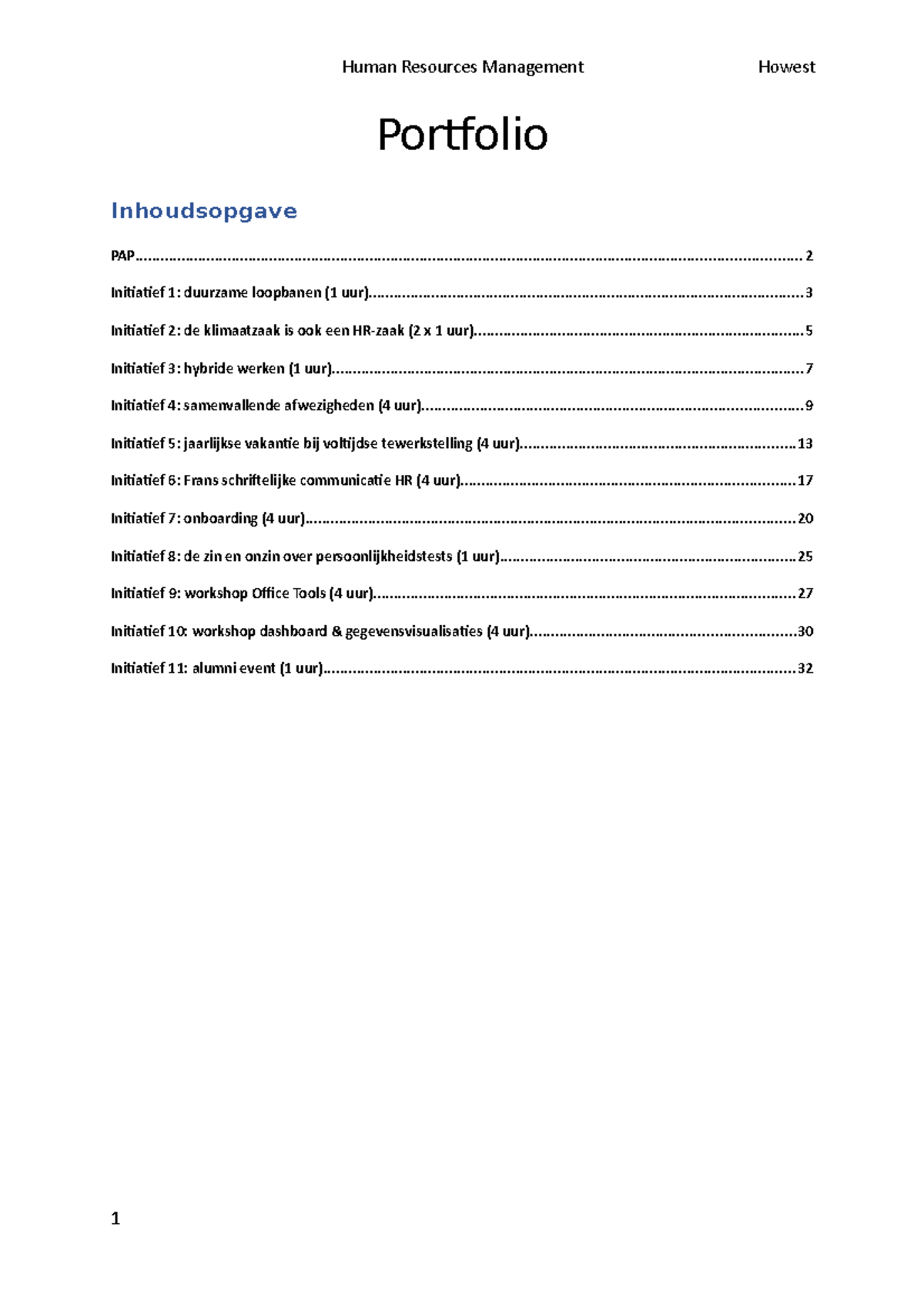 Portfolio Human Resources Management - Portfolio - Studocu