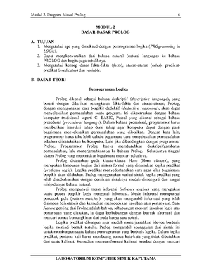 Modul Praktikum Kecerdasan Buatan - Lingkungan Visual Prolog - MODUL I ...