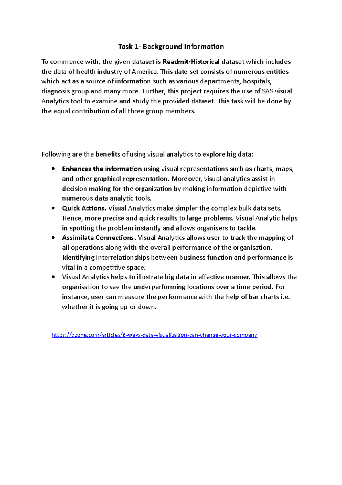 Task 1 (Big Data) - tutorial done - Task 1- Background Information To ...