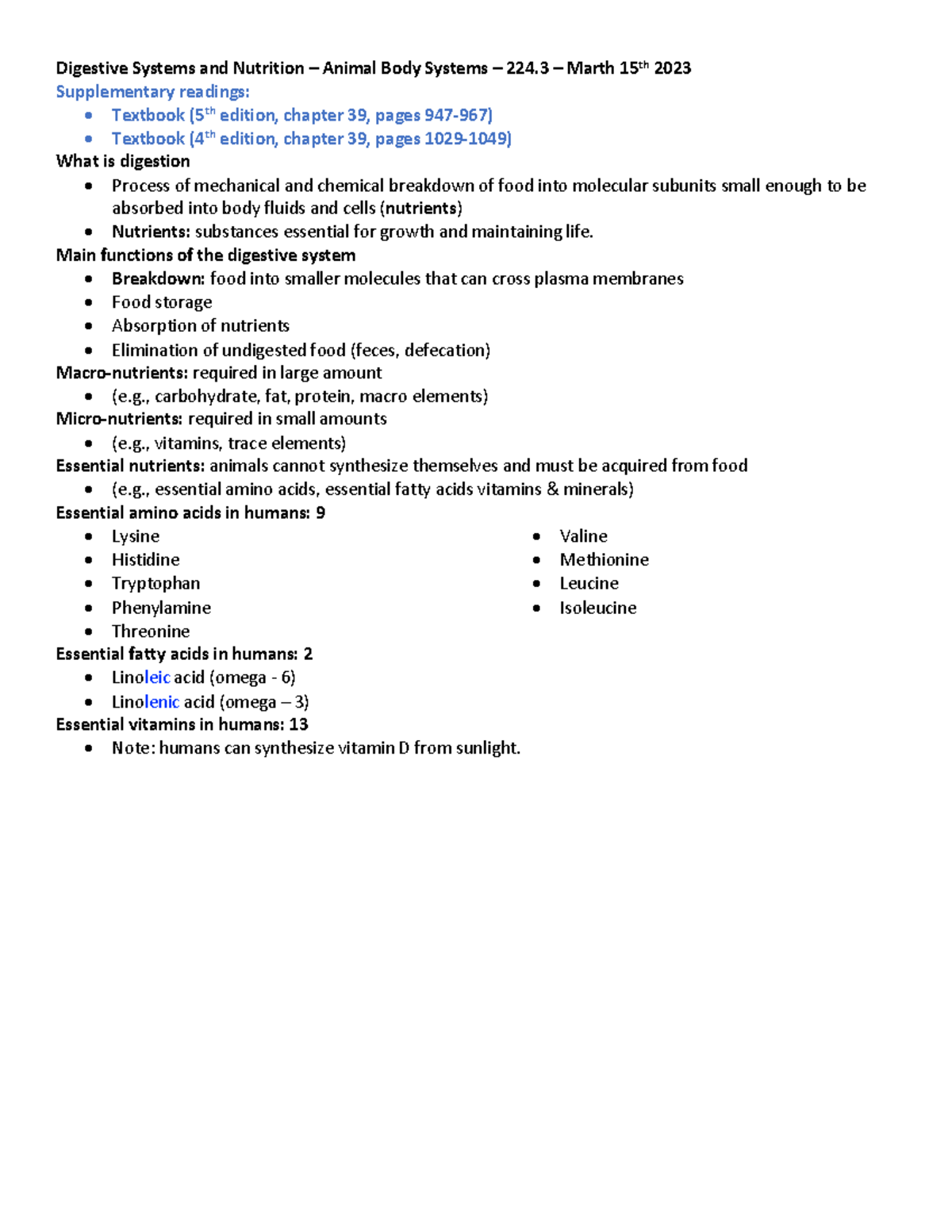 Digestive System Physiology - ABS 224 - Digestive Systems and Nutrition ...