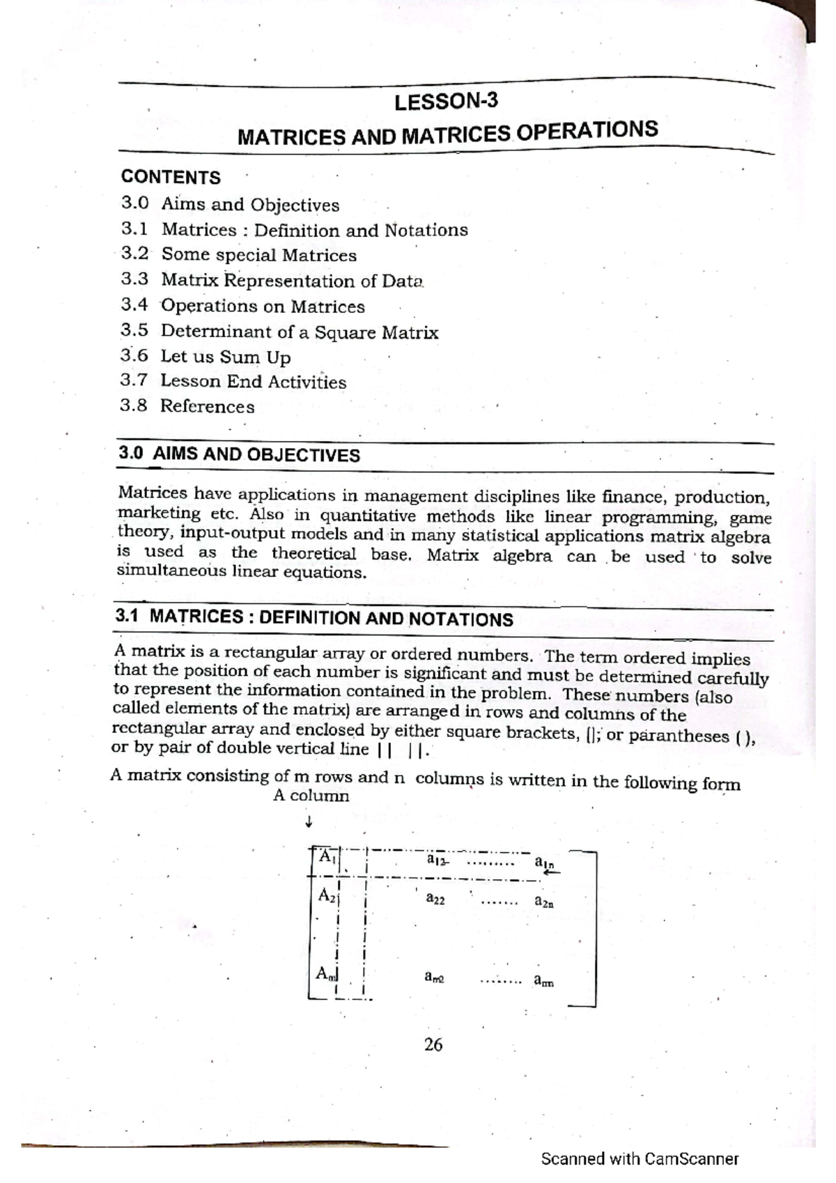 Lesson 3 matrices and matricesoperations part 1 - Bba - Studocu
