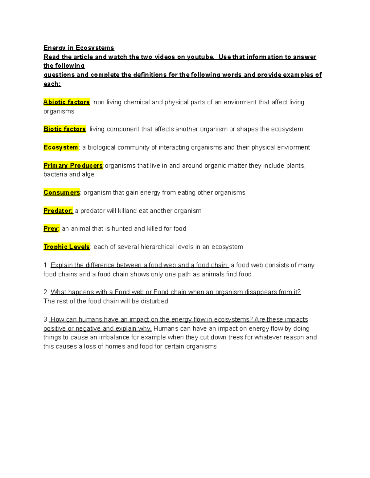 Shyon Warrick - Energy in Ecosystems - Energy in Ecosystems Read the ...