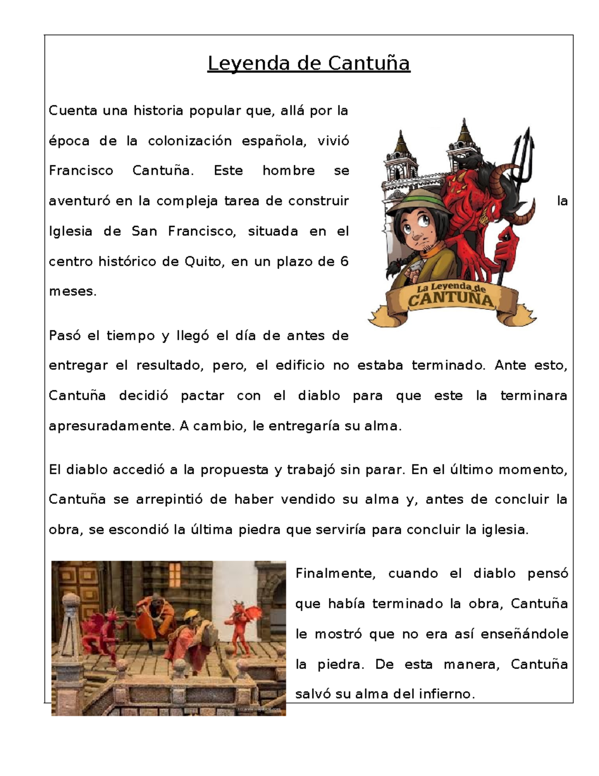 Leyendas Pollito - Leyenda de Cantuña Cuenta una historia popular que ...