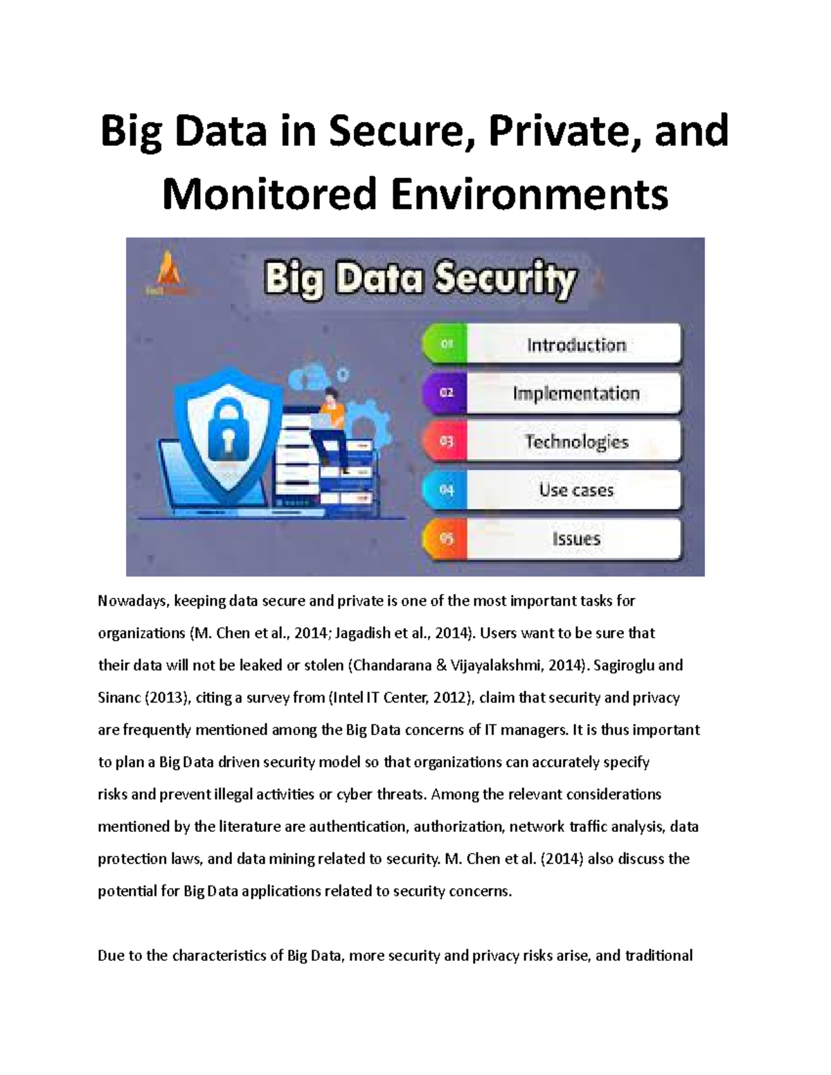 Big Data in Secur, private, and Monitored Environments - Big Data in ...